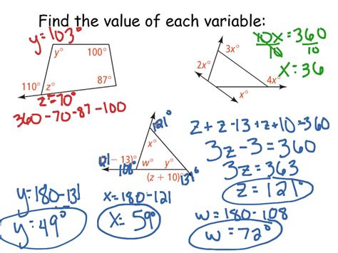 6 1 polygon angle sum theorem worksheet answers
