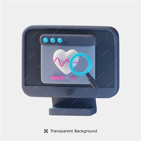 Premium Psd Computer Health Monitoring 3d Icon Illustration