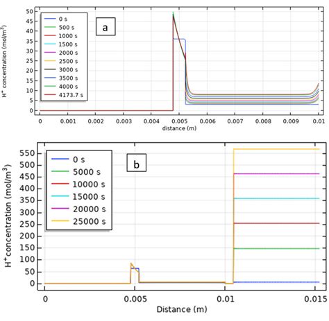 Proton Concentration Profiles In The Two A And Three Compartment B Download Scientific