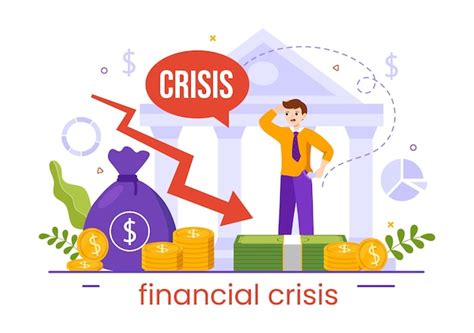 Premium Vector Financial Crisis Vector Illustration With Collapse Of