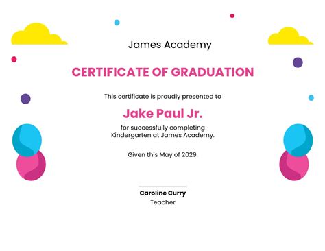 Free Green Kindergarten Certificate Template To Edit Online