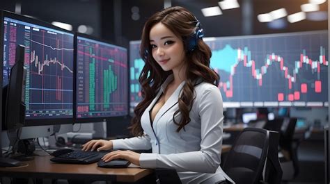 Premium Ai Image Woman Works In Forex Trading Station She Is In Researching Smilingly Mood