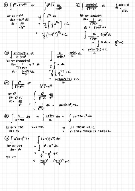 Maths Homework 10 Calculus Homework ⑪ Sex Exx Ax Sedx ⑫ Isinst At