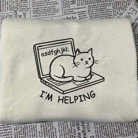 Embroidery Design Coder Cat Home Office Embroidery Funny Cat