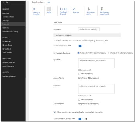 L1 Feedback Sample Questions 3 Elearning