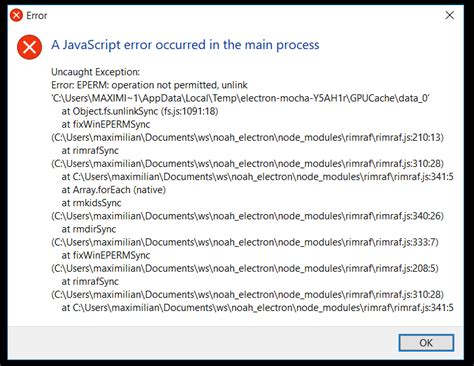 eperm operation not permitted when tearing down electron exe · issue