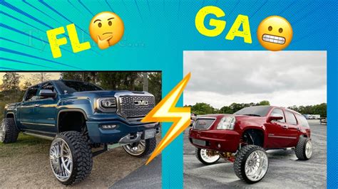 Florida Vs Georgia Lifted Trucks Best Rollers Squat Trucks Squatted Trucks Must Watch