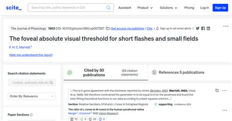 The Foveal Absolute Visual Threshold For Short Flashes And Small Fields