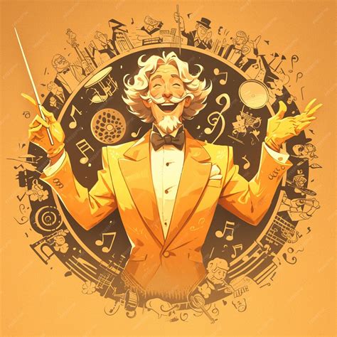 Premium Vector Austrian Man Dressed As A Classical Music Conductor