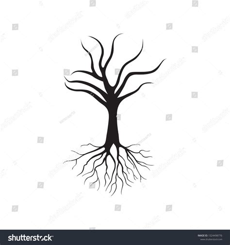 Tree Underground Roots Vector Plant Underground Vetor Stock Livre De Direitos