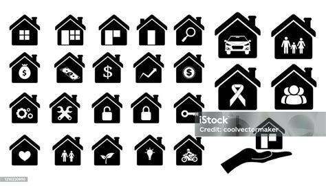 Ev Simgesi Veya Pictogram Ev Konsepti Kümesi Stok Vektör Sanatı And Anahtar‘nin Daha Fazla Görseli