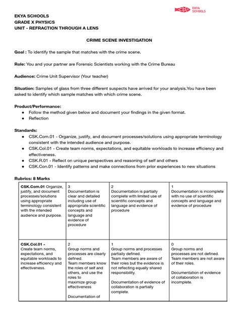 Gr10 T1 At Light Crime Scene Investigation Pdf Crime Scene Glasses
