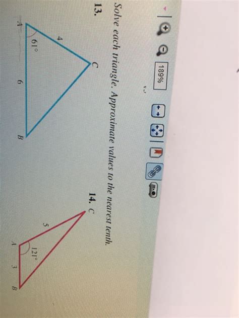 solved solve each triangle approximate values to the