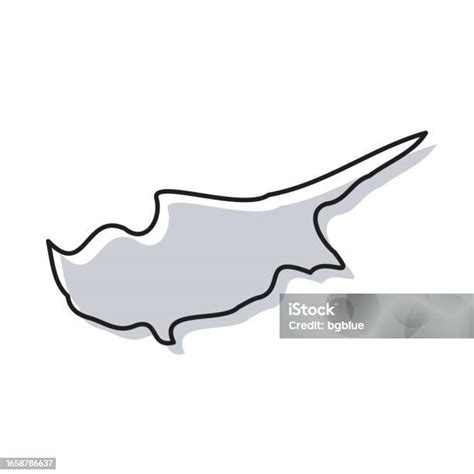 Cyprus Map Hand Drawn On White Background Trendy Design Stock Illustration Download Image Now