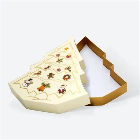 Ivory Christmas Tree Shaped T Box Geotobox