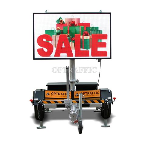 Outdoor Advertising Trailer Mounted Mobile Video Led Message Board