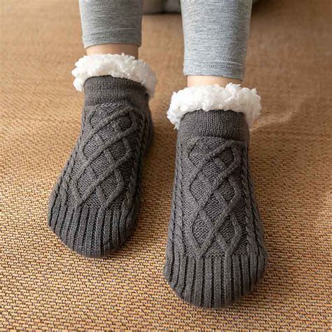 Slipper Socks For Women With Anti Slip Grippers Low Cut Casual Solid