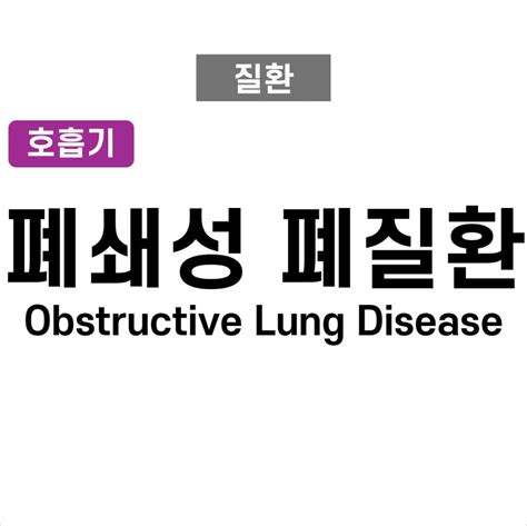 폐쇄성 폐질환 Obstructive Lung Disease 의학당