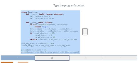 Solved Type The Programs Output Class Duration Def Init