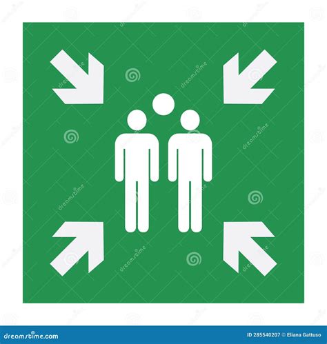 Evacuation Assembly Point Symbol Vector Illustration Stock Vector Illustration Of Team Meet