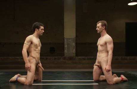 Naked Men Find Themselves In A Struggle During A Naked Wrestling Match
