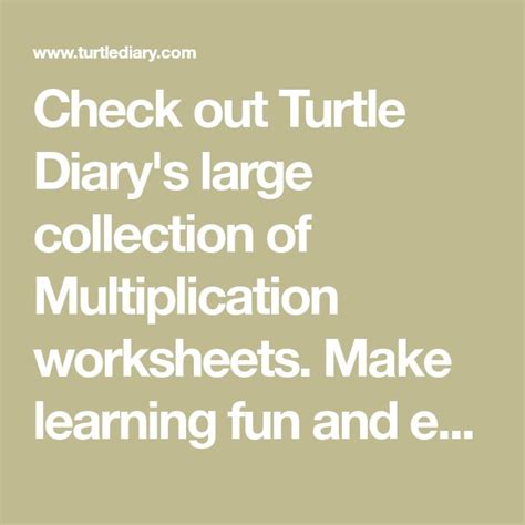 Explore Turtle Diarys Multiplication Worksheets