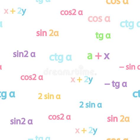 Seamless Pattern With Mathematical Formulas And Numbers Algebra And Geometry Calculations