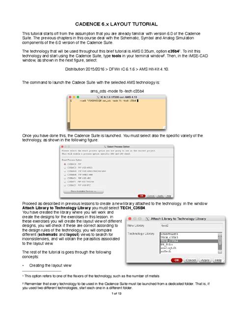 Cadence 6x Layout Tutorial Attach Library To Technology Library You