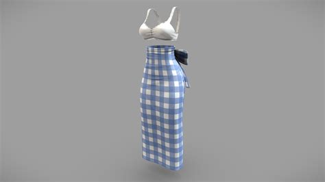 Female Long Skirt Bralet Top Retro Outfit Buy Royalty Free 3d Model