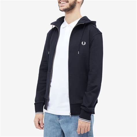 Fred Perry Zip Hoodie Black End Jp
