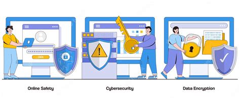 Premium Vector Online Safety Cybersecurity And Data Encryption Concept With Character Digital