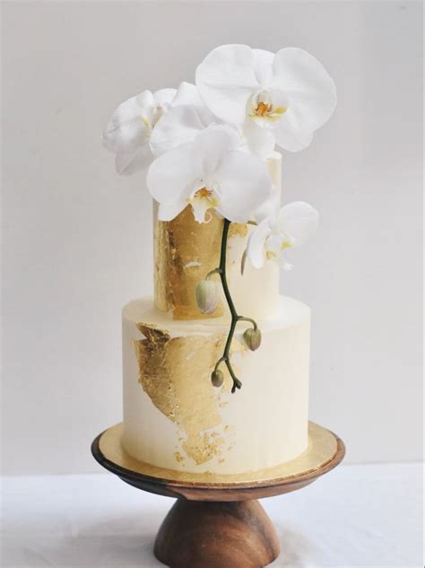 Gold Orchid Wedding Cake Orchid Cake Orchid Wedding Cake Tropical