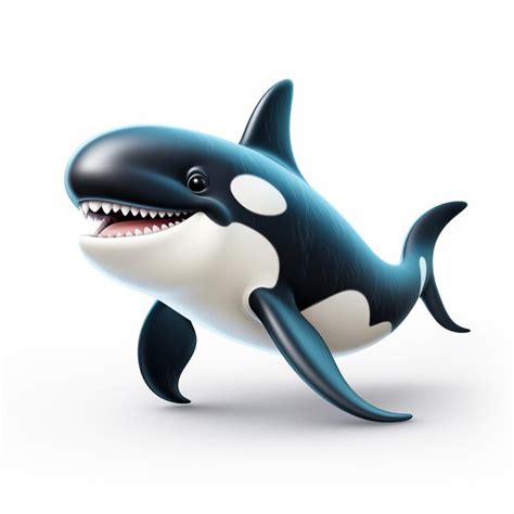 Premium Photo Cartoon Illustration Of A Killer Whale With Open Mouth