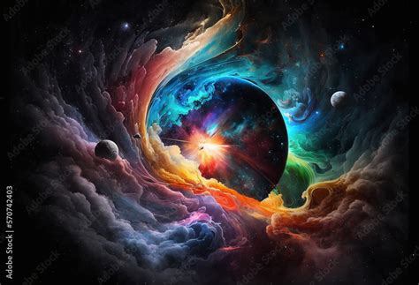 A Magnificent Ai Generated Render Of The Colorful Universe Glittering