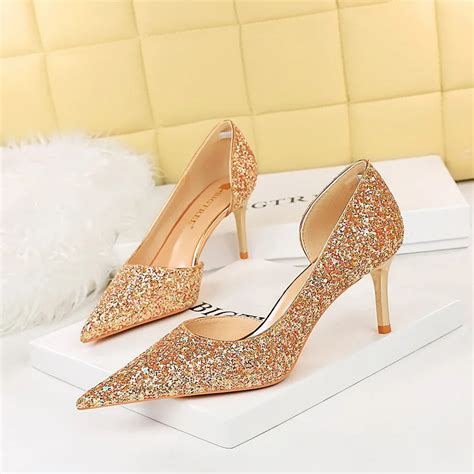 Gold High Heels For Prom