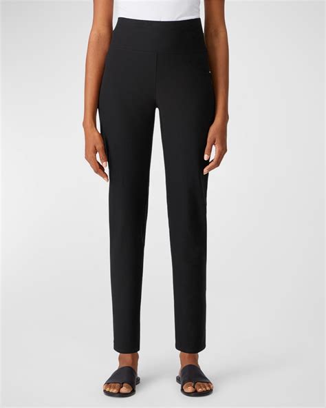 Eileen Fisher Washable Stretch Crepe Slim Ankle Pants Neiman Marcus
