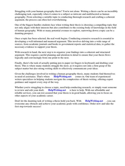 Human Geography Thesis Topics Pdf Geography Thesis