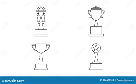 Trophy Cups Infographics Template First Place Award Sport Design Elements With Space For Text