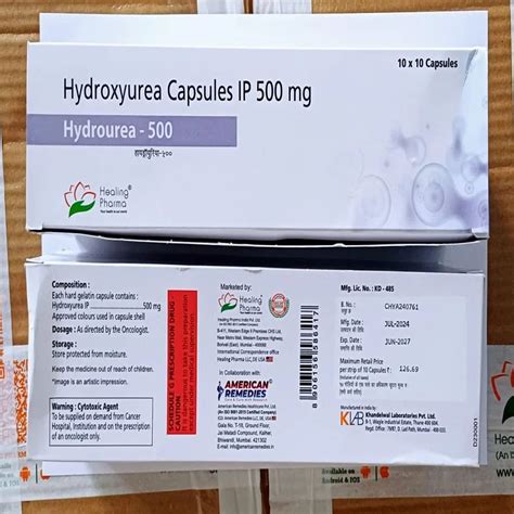 Hydroxy Urea 500 Mg Capsule Hydrourea 500 At Rs 127strip Nagpur Id