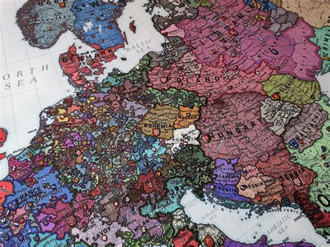 Europe 1444 History Map Europa Universalis Iv Medieval Wall Art Etsy