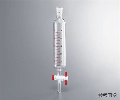 As One 4 474 01 Cylindrical Separatory Funnel Ptfe Cock With Scale