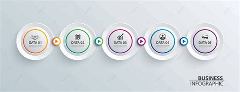 Template Of A Horizontal Infographic Timeline Circle On Paper With 5