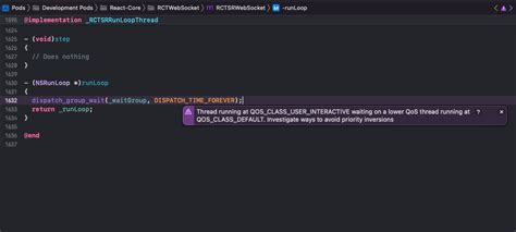 thread running at qos class user interactive waiting on a lower qos