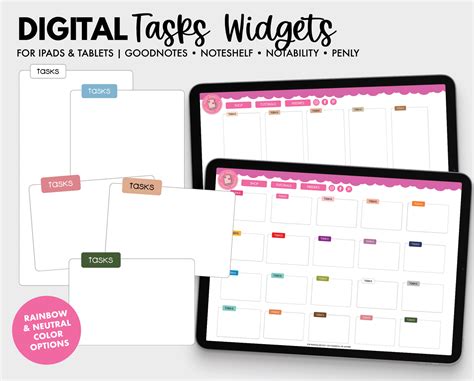 Tasks Widgets Paper Hearts Planner Co