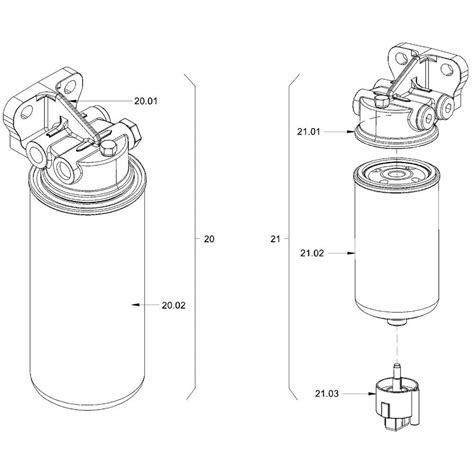 Fuel Filter Assembly For Hamm Dv 70i H225 Roller Lands
