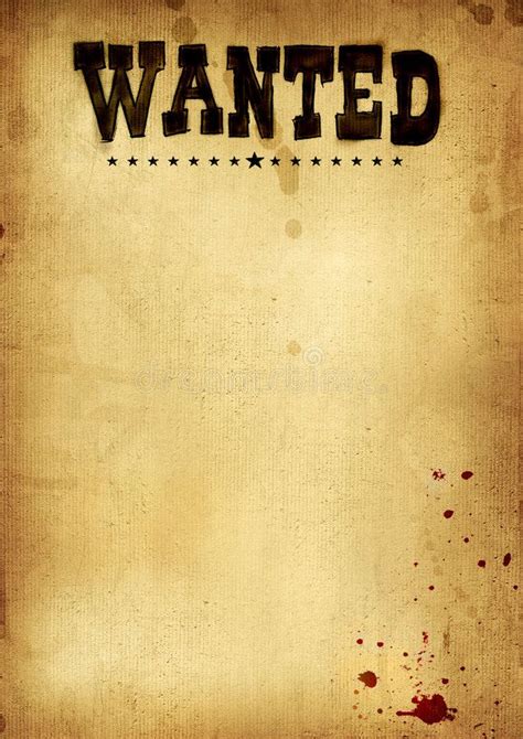 Vintage Poster Wanted On Brown Stained Background
