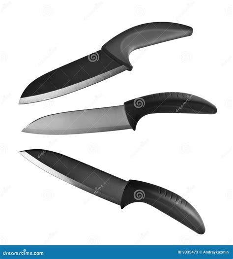Black Ceramic Knife Isolated Set Stock Image Image Of Chop Ceramic 9335473