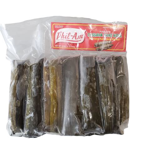 Phil Am Frozen Cassava Cake Roll 3lbs Filipino Dessert Ready To Serve
