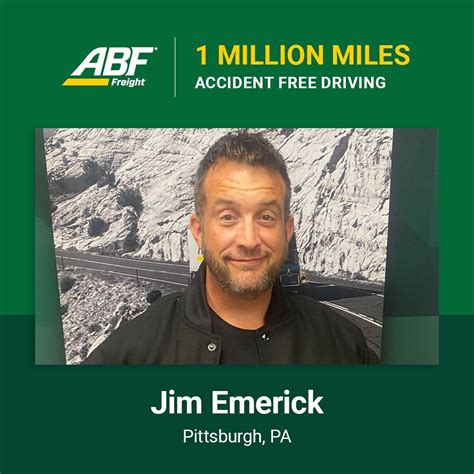 Congratulations To Abf Freight Driver Jim Emerick Of Pittsburgh Pa