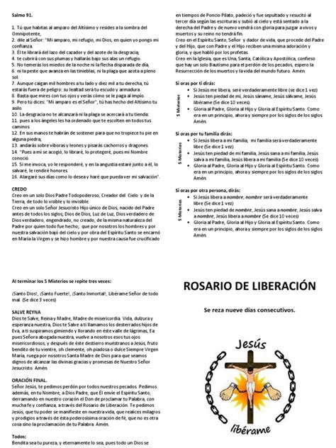 Rosario De Liberación Pdf María Madre De Jesús Jesús